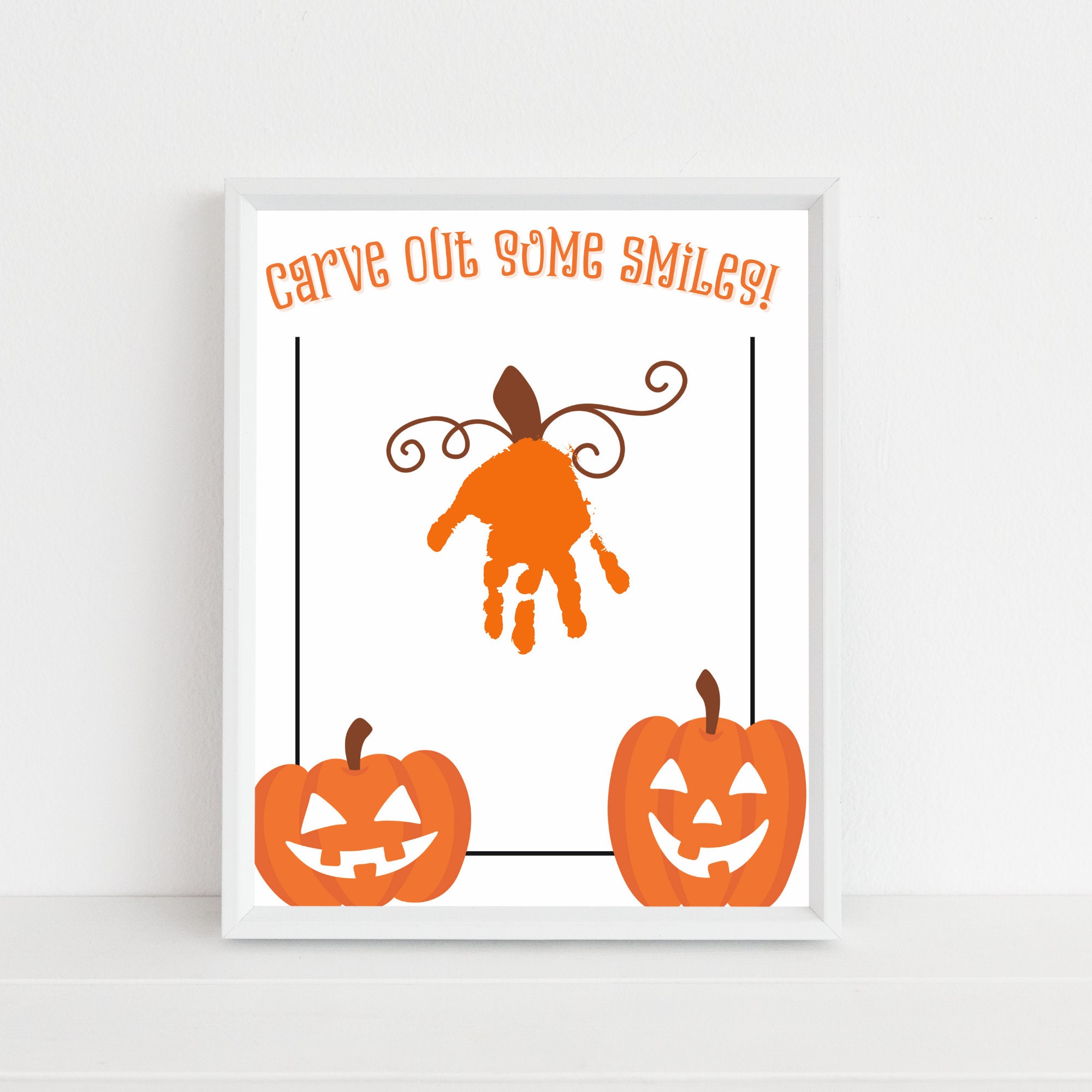 Pumpkin Handprint Footprint Art, Halloween Handprint, Fall Handprint ...