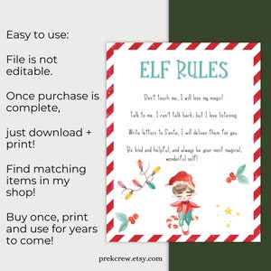 Christmas Elf Rules, Elf Arrival Letter, Kids Christmas Fun, Instant ...