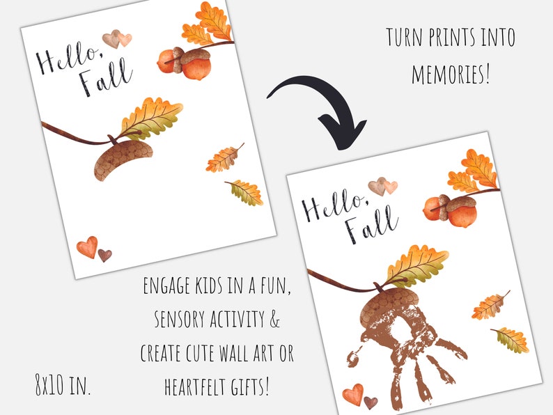 Hello Fall Craft, Handprint Footprint Art Craft for Babies Toddlers ...