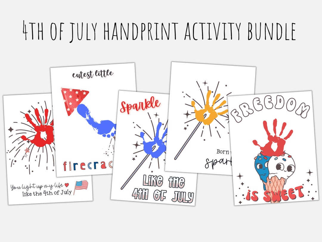 4th of July Handprint Art Set, 4th of July Activity Craft for Preschool ...