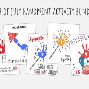 4th of July Handprint Art Set, 4th of July Activity Craft for Preschool ...