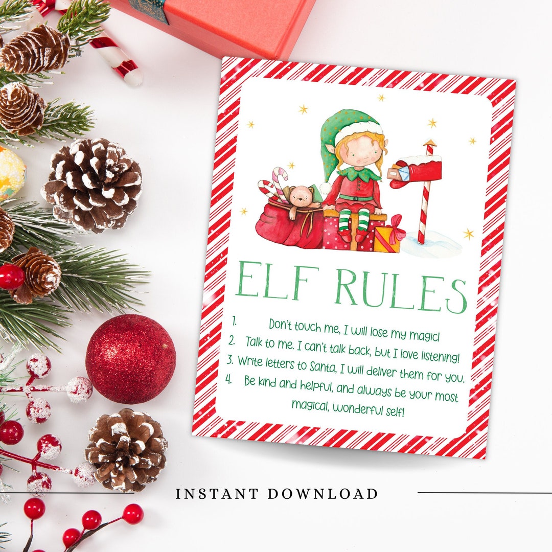 Christmas Elf Rules, Girl Elf Arrival Letter, Kids Christmas Fun ...