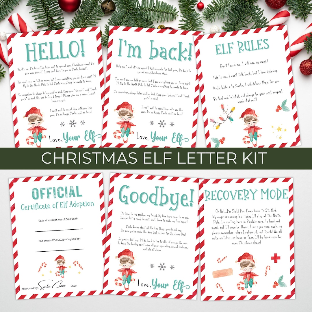 Elf Letters, Elf Kit, Christmas Letters Bundle, Elf Arrival Letter, Elf ...
