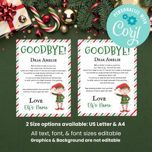 EDITABLE Elf Goodbye Letter, Elf Letters, Elf Departure Letter, Elf ...