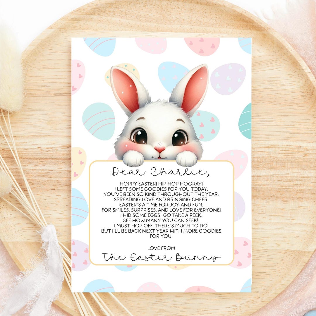 Editable Letter From the Easter Bunny, Printable Easter Bunny Letter ...