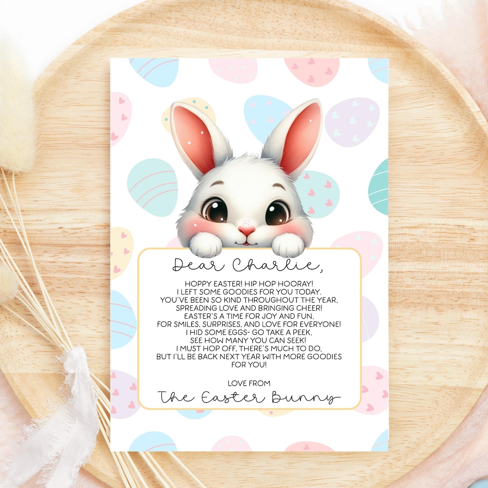 Editable Letter From the Easter Bunny, Printable Easter Bunny Letter ...