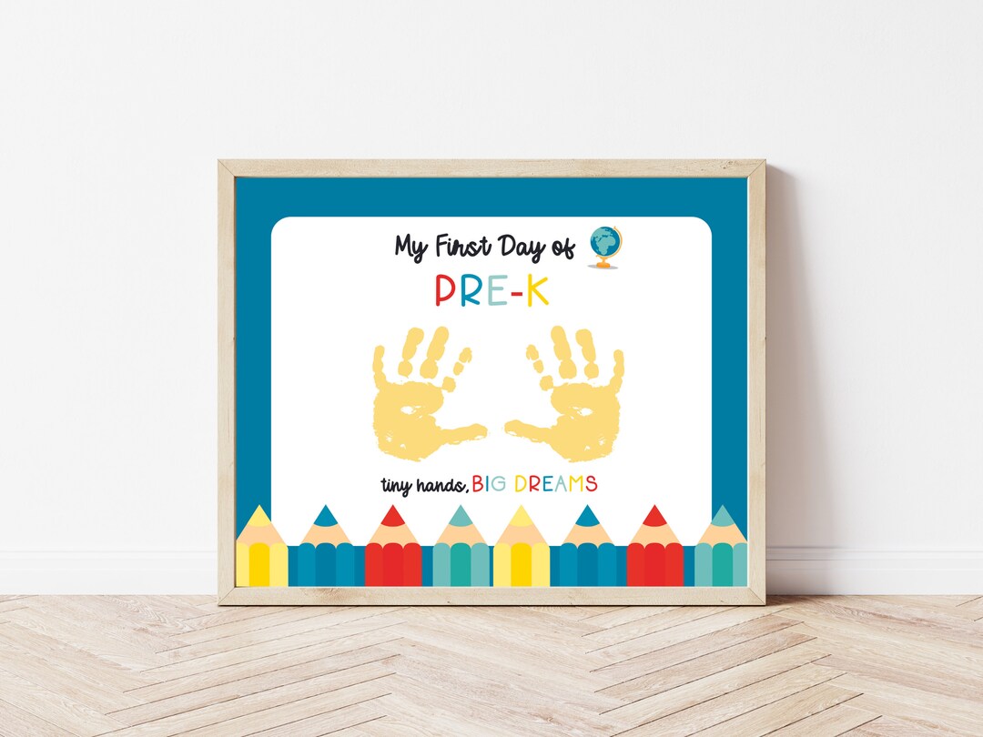 First Day of Pre K Last Day of Pre K Handprint Art Kids Craft - Etsy