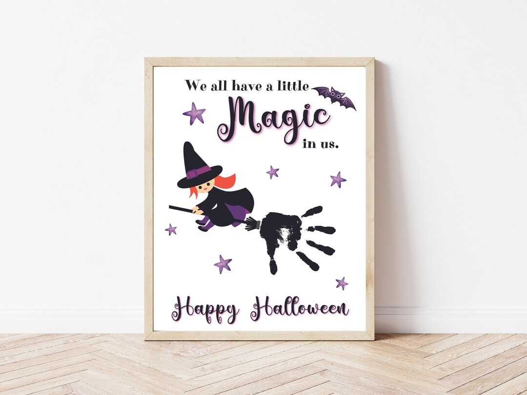 Halloween Handprint Art, Fall Handprint Craft for Kids, Printable ...