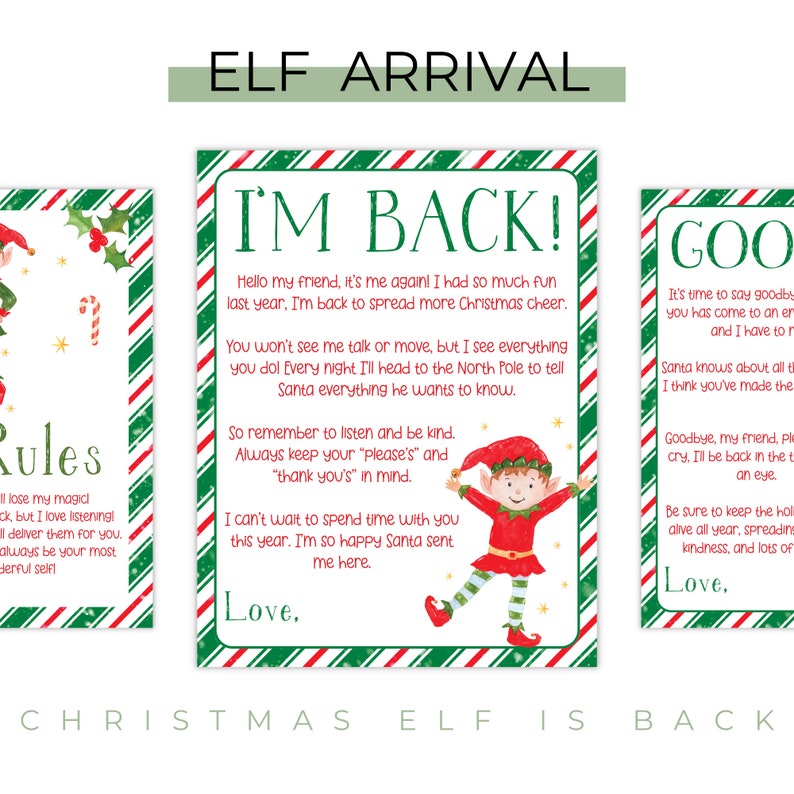 Elf Arrival Letter Christmas Elf Welcome Letter Elf Arrival - Etsy Canada