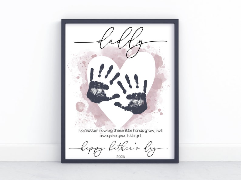 Father's Day Handprint Art Daddy's Little Girl DIY - Etsy
