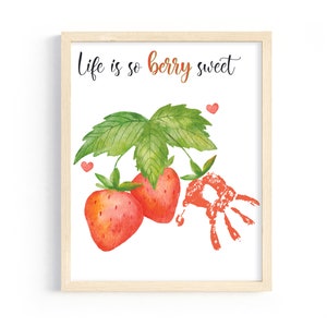 Strawberry Handprint Craft: Summer Strawberry Handprint Art, Activity ...