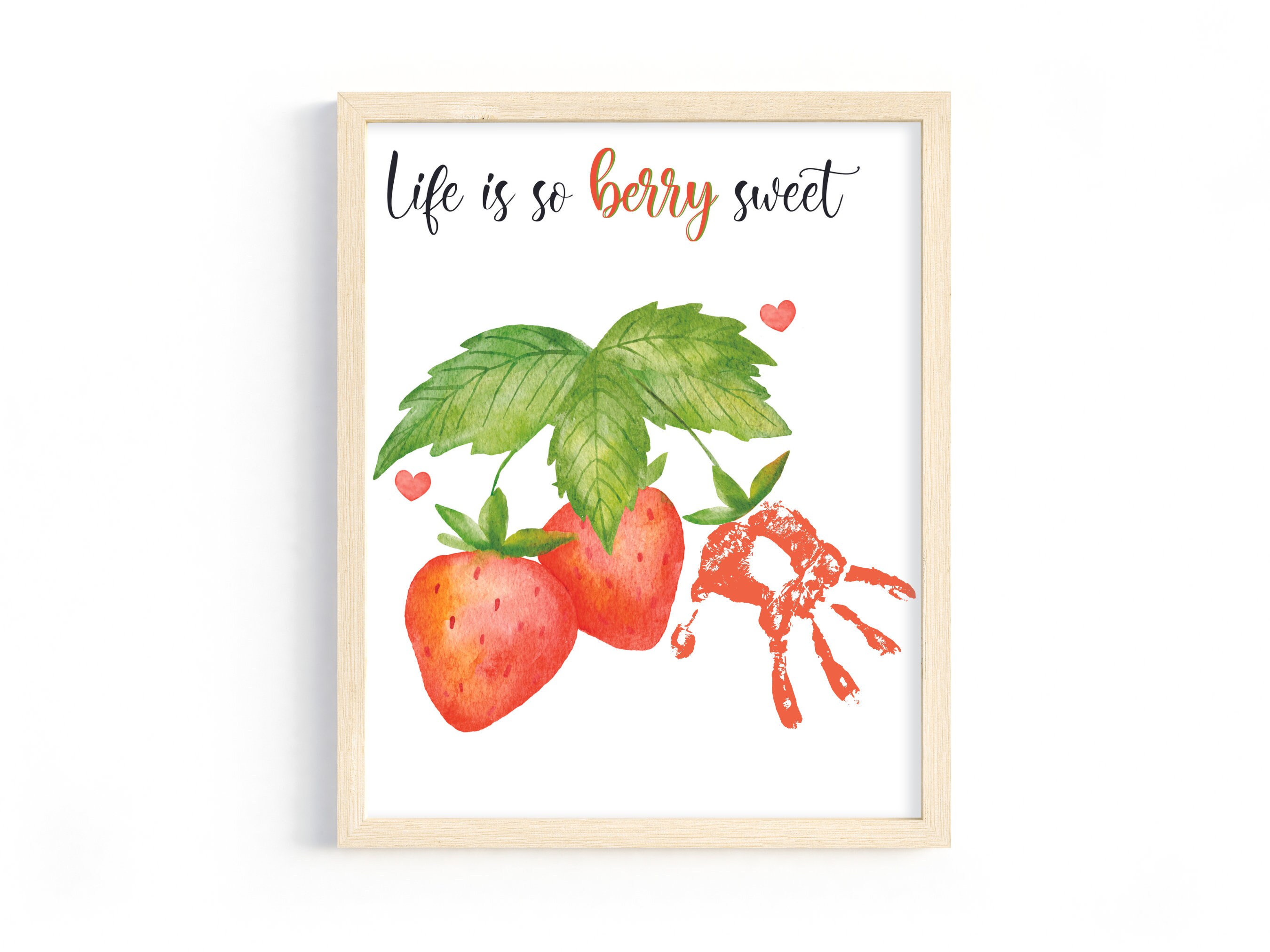 Strawberry Handprint Craft: Summer Strawberry Handprint Art, Activity ...