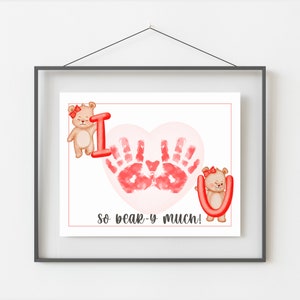 Teddy Bear Valentine, Valentine Handprint, Handprint Art, Footprint ...