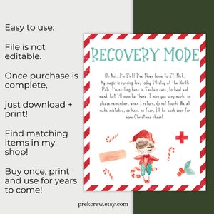 Elf Recovery Letter, Christmas Elf Rules, Elf Arrival Letter, Elf is ...