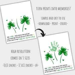 Lucky Clover Handprint Poem, St Patricks Day Handprint Footprint Craft ...