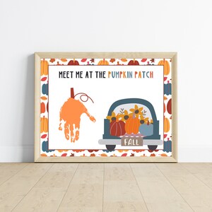 Fall Handprint Craft, Halloween Pumpkin Handprint Art, Thanksgiving ...