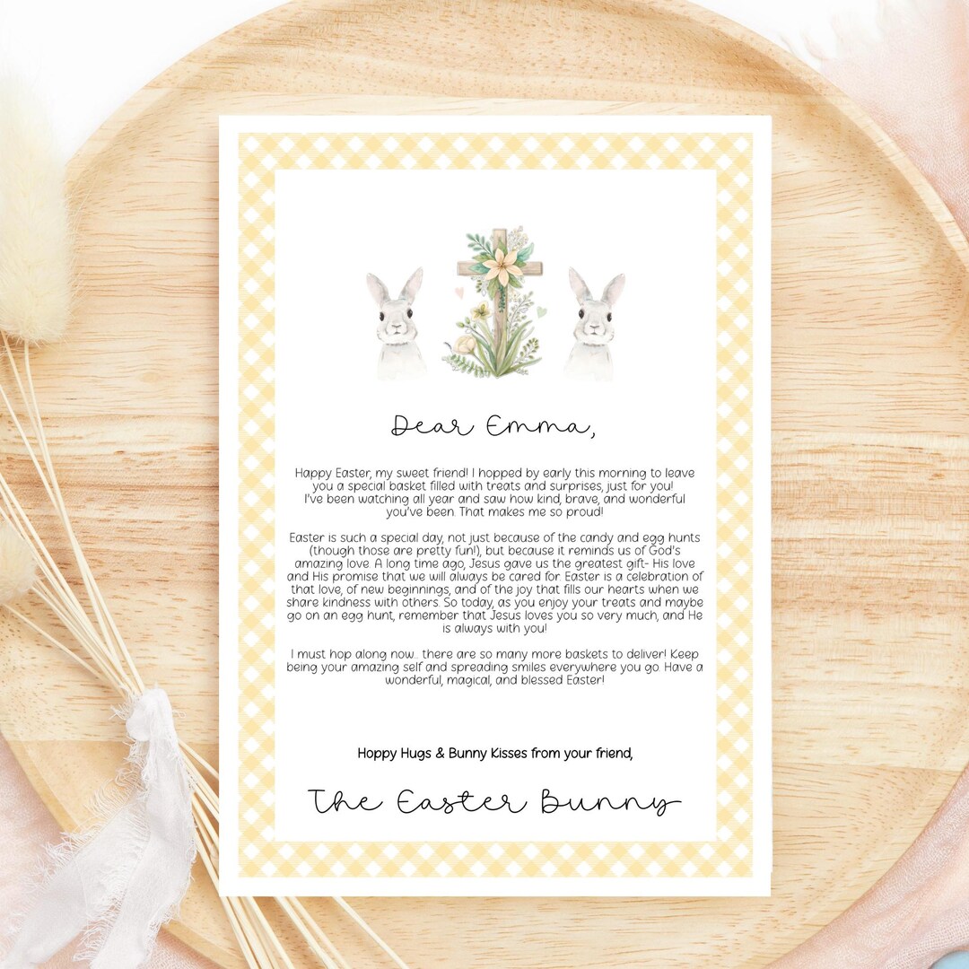 Editable Letter From the Easter Bunny, Printable Easter Bunny Letter ...