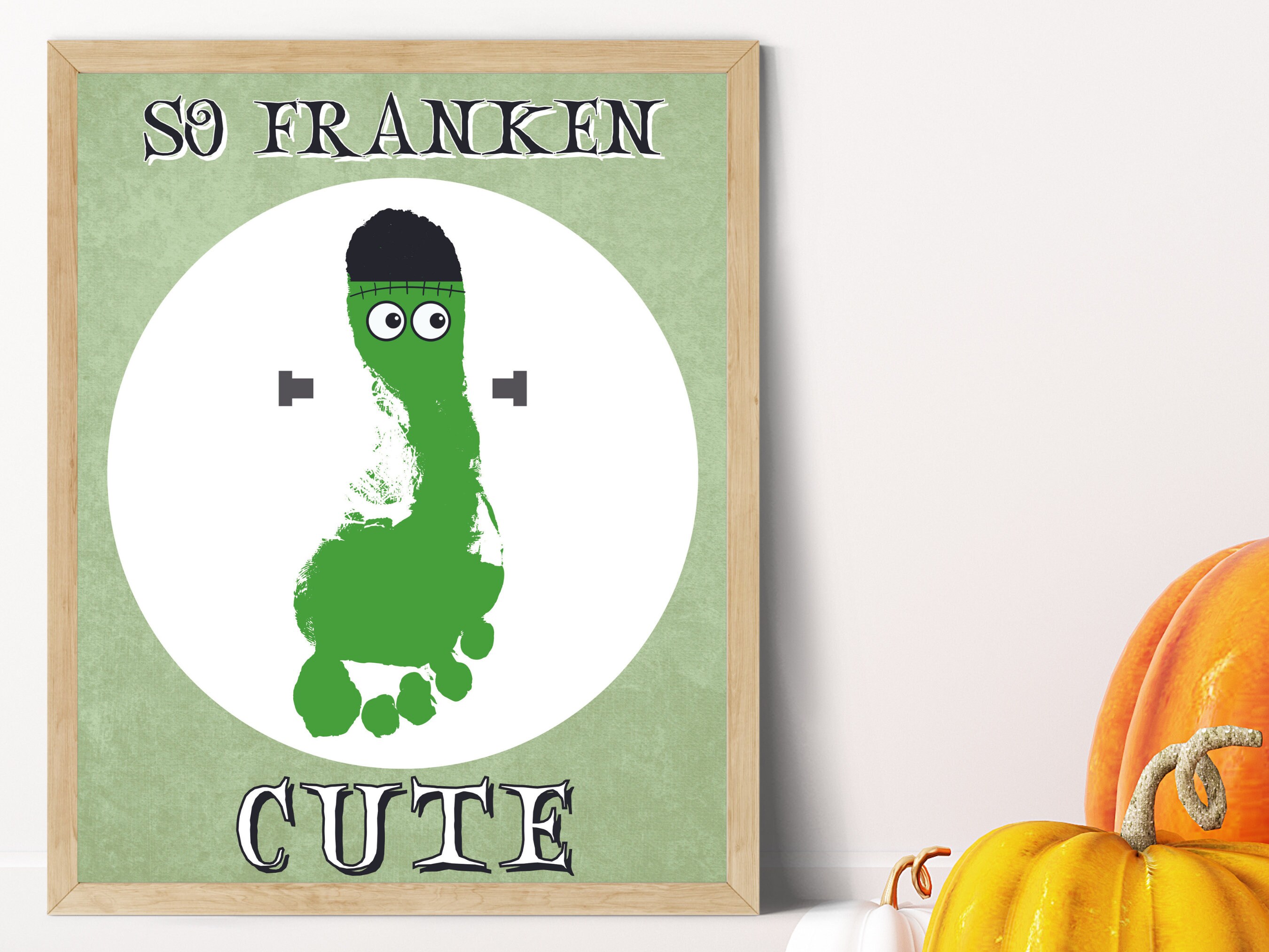 Frankenstein Halloween Handprint Art, Fall Footprint Craft, Daycare or ...