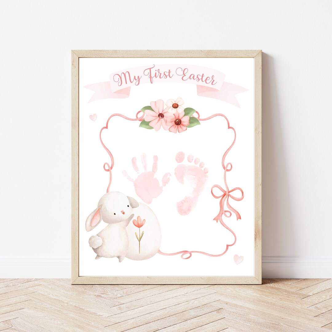 Easter Footprint Art, My First Easter, Easter Handprint Art, Baby ...