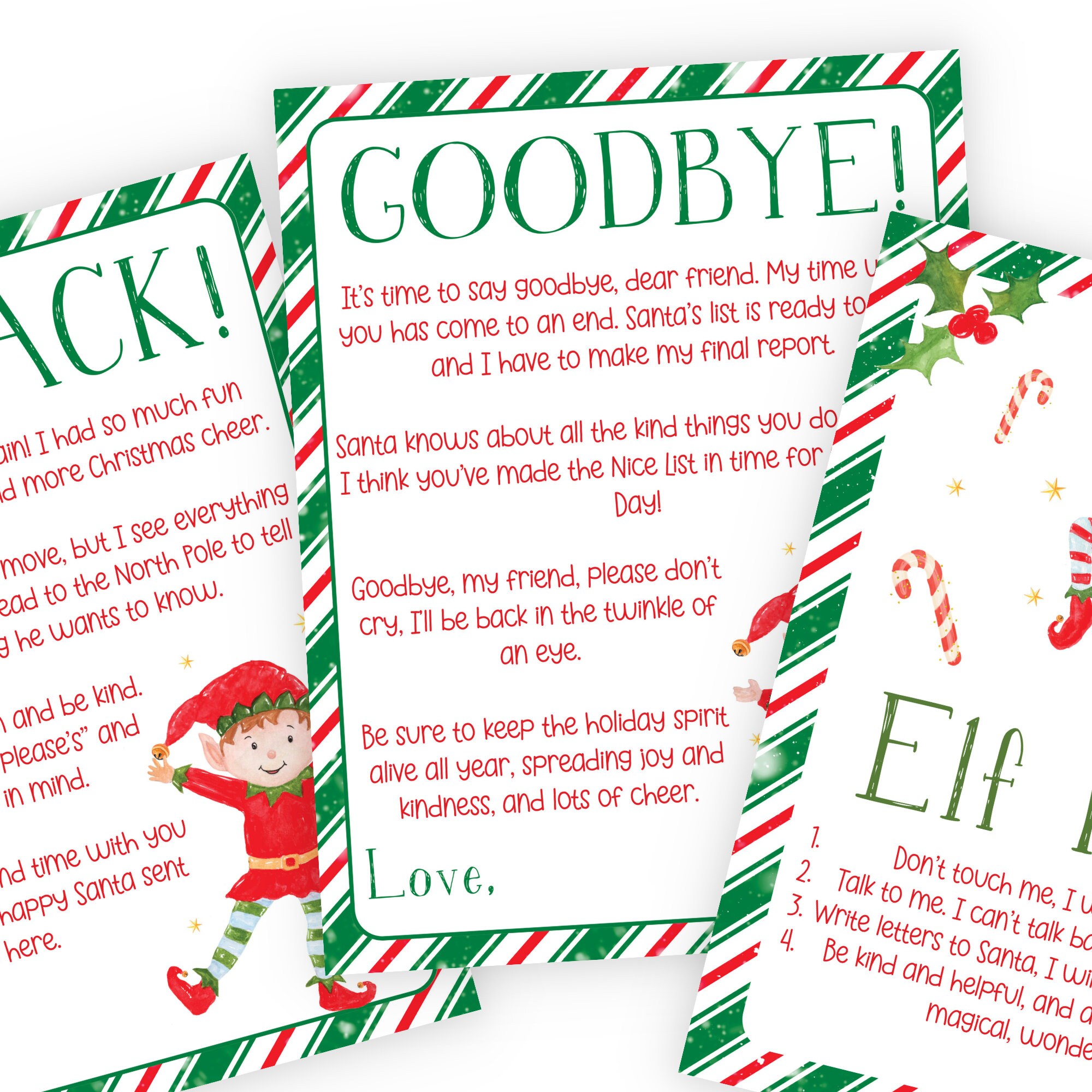 Elf Goodbye Letter, Christmas Elf Farewell Letter, Kids Christmas Fun ...