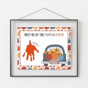 Fall Handprint Craft, Halloween Pumpkin Handprint Art, Thanksgiving ...