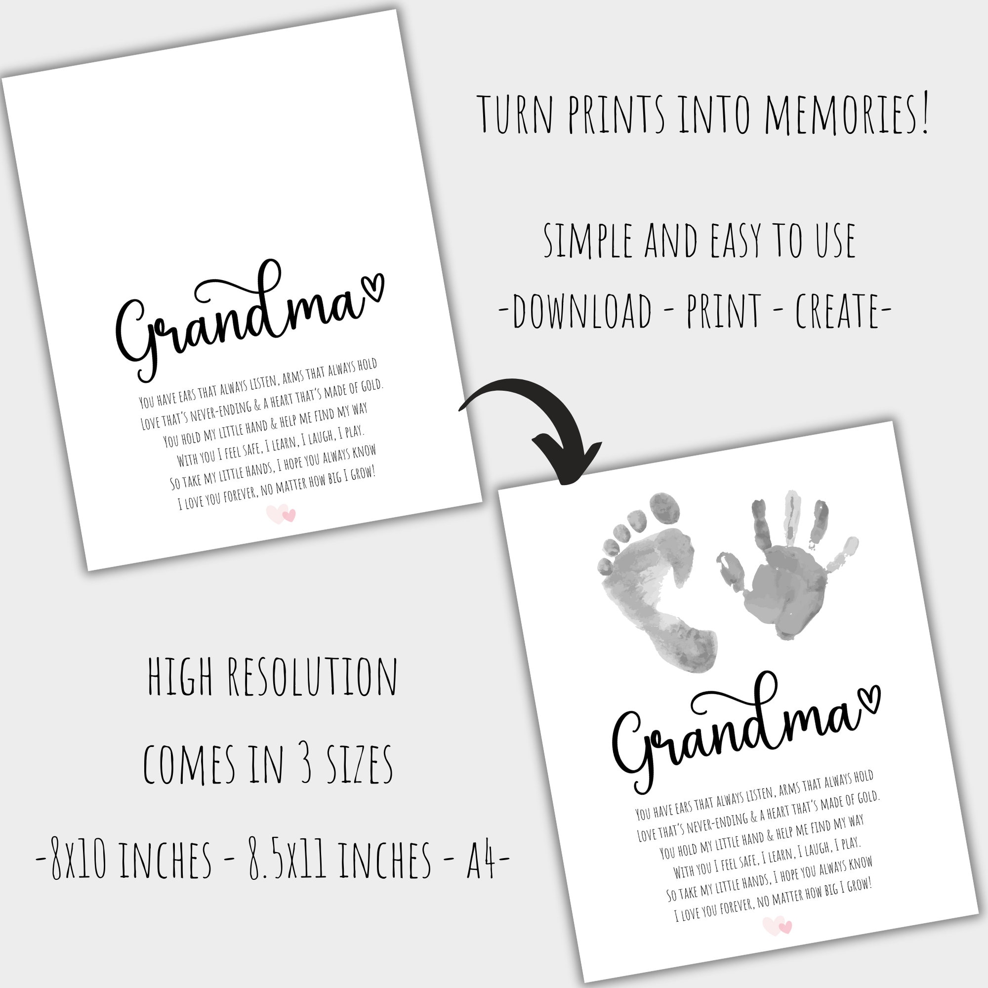 Grandma Handprint Poem, Mother's Day Handprint Art, Valentines ...