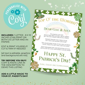 Leprechaun Letter, Editable Letter From Leprechaun, Leprechaun Trap, St ...