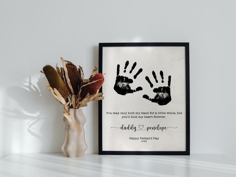 Personalized Handprint Art for Dad DIY Birthday Gift Fathers - Etsy