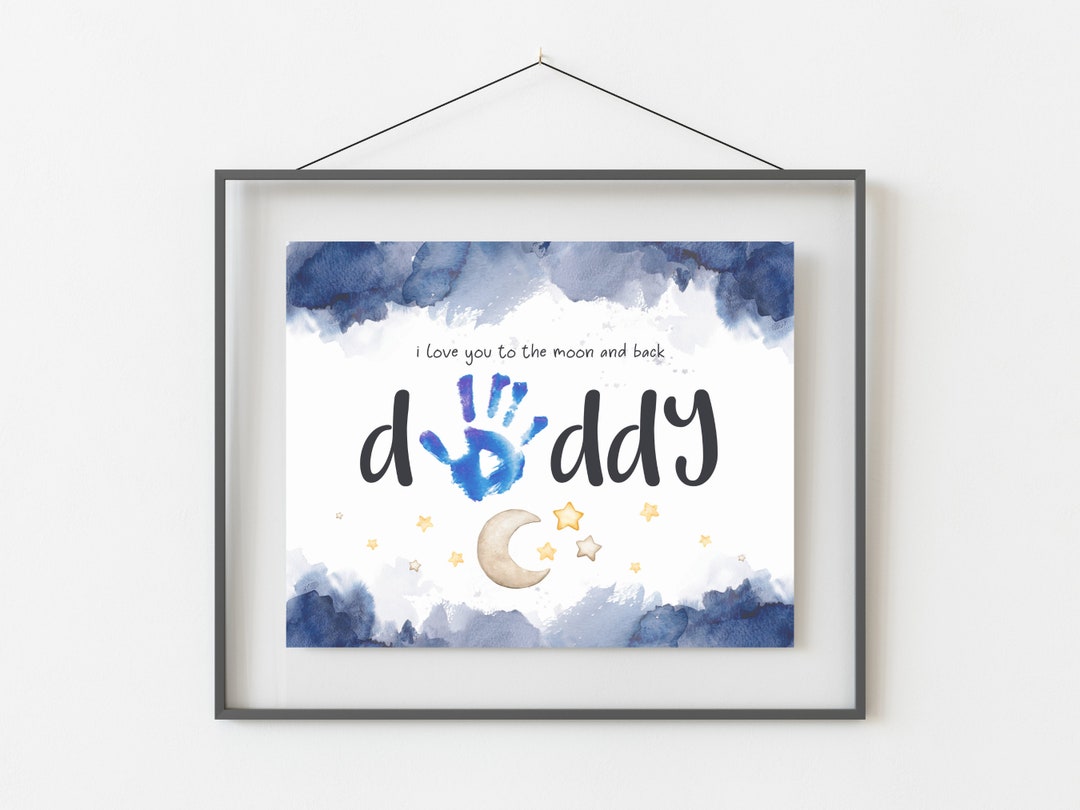 I Love You to the Moon and Back Handprint Art Printable Craft Kids DIY ...