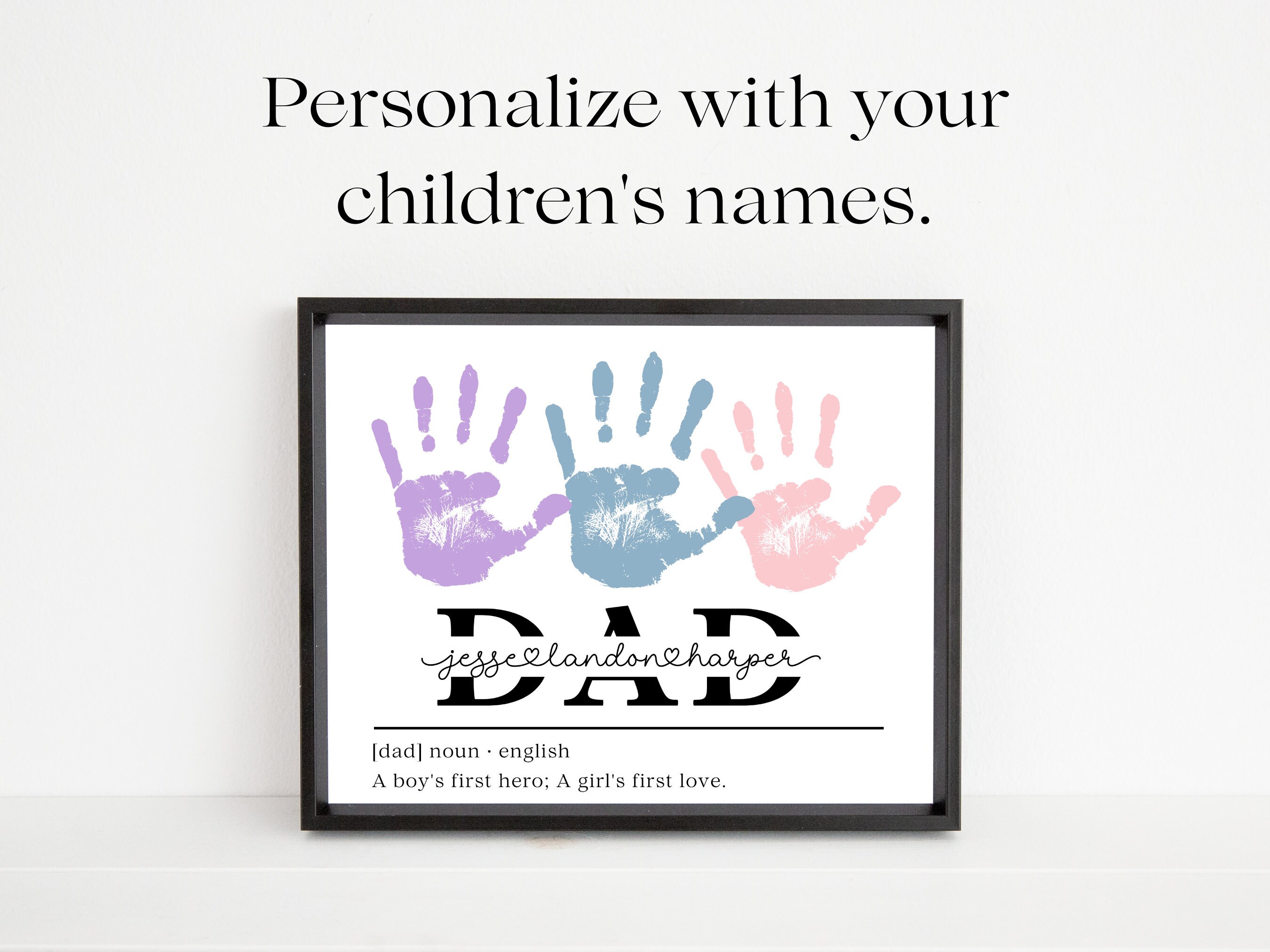 Personalized Handprint Art for Dad With Children's Names - Etsy