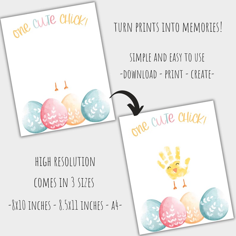 Easter Chick Handprint Art, Easter Handprint Art for Babies Toddlers ...