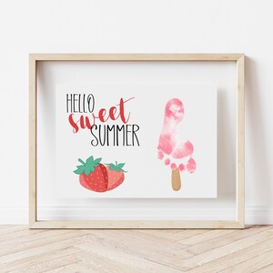 Summer Handprint Craft, Popsicle Footprint Handprint Art, Strawberry ...