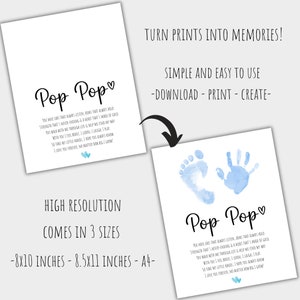 Pop Pop Handprint Poem, Father's Day Handprint Art, Valentines ...