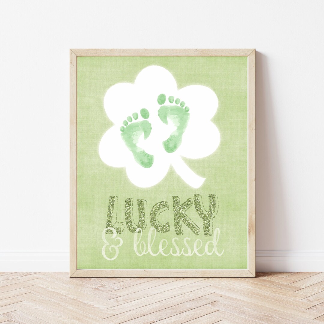 Lucky and Blessed St Patricks Day Footprint Handprint Art Craft, My ...
