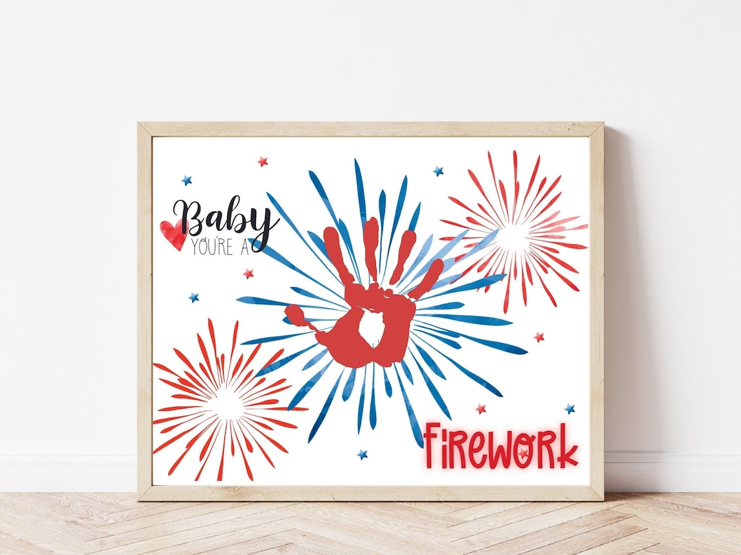 Firework Handprint Art 4th of July Handprint Art Craft Activity for ...