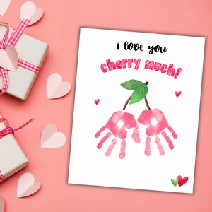 I Love You Cherry Much Handprint Art, Valentine Handprint Craft, Kids ...