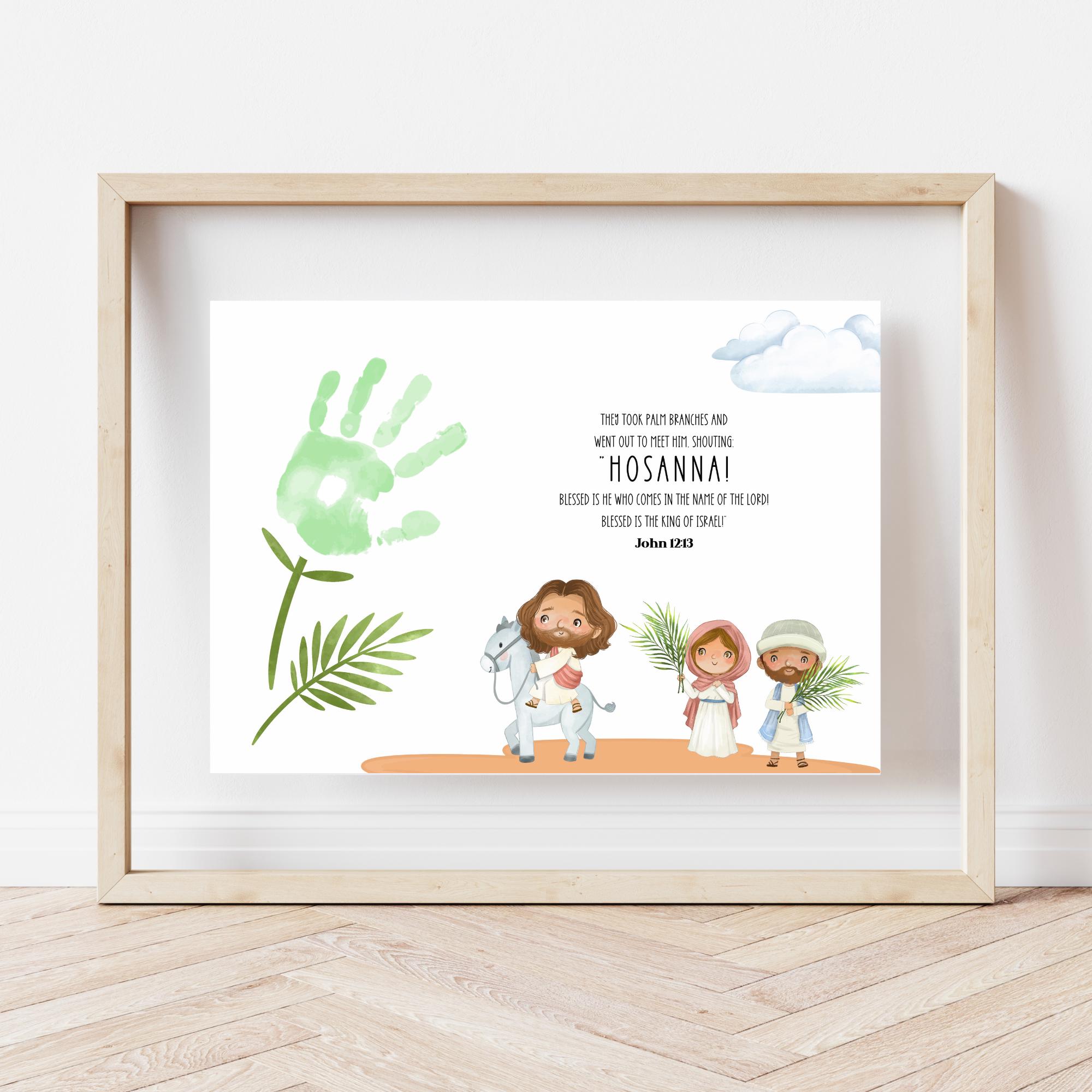 Palm Sunday Craft, Religious Easter Handprint Art, March Activities for ...