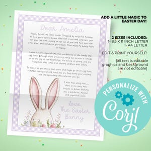 Editable Letter From the Easter Bunny, Printable Easter Bunny Letter ...