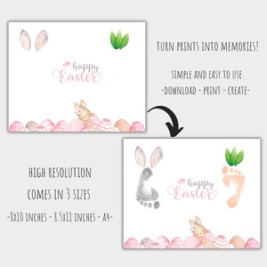 Easter Footprint Art, Bunny Carrot Footprint, Easter Handprint Craft ...