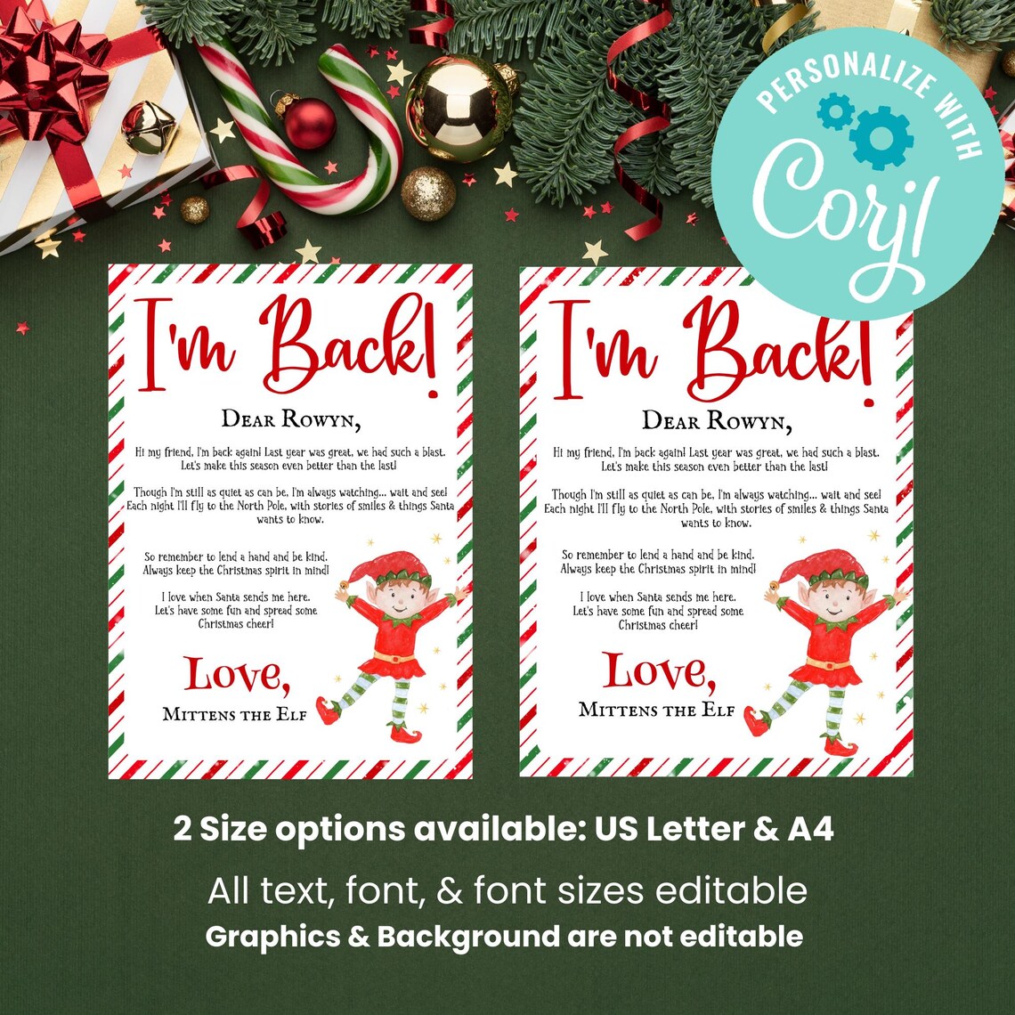 EDITABLE Elf Return Letter, Elf Letters, Elf Arrival Letter, Christmas ...