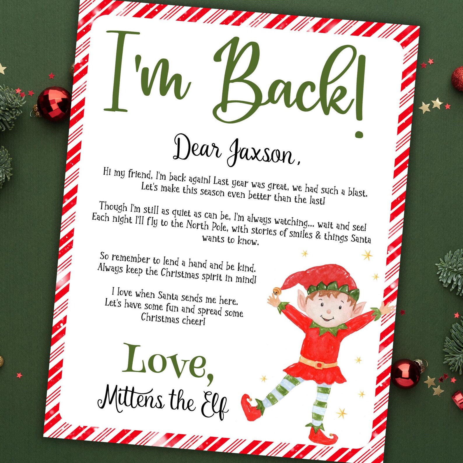 EDITABLE Elf Return Letter, Elf Letters, Elf Arrival Letter, Christmas ...