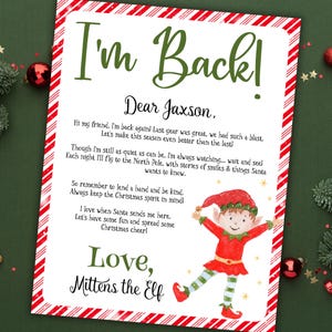 EDITABLE Elf Return Letter, Elf Letters, Elf Arrival Letter, Christmas ...