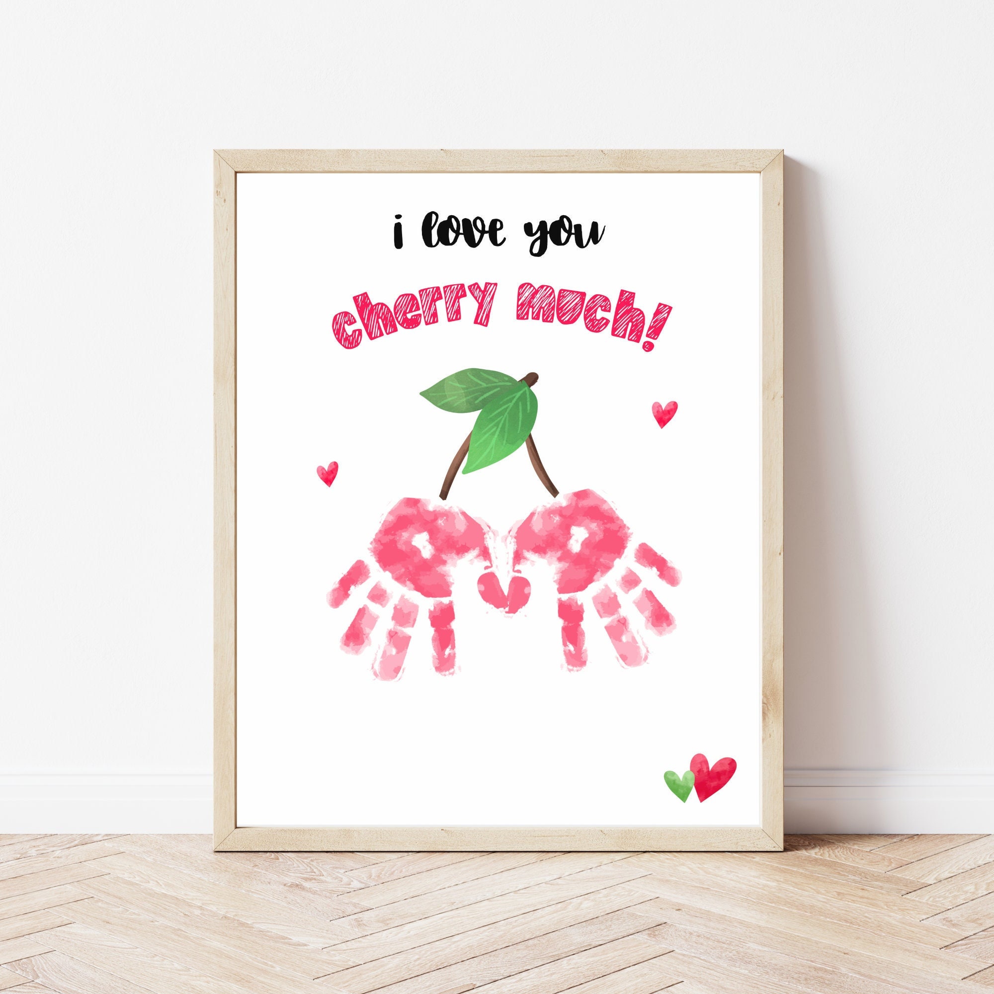 I Love You Cherry Much Handprint Art, Valentine Handprint Craft, Kids ...