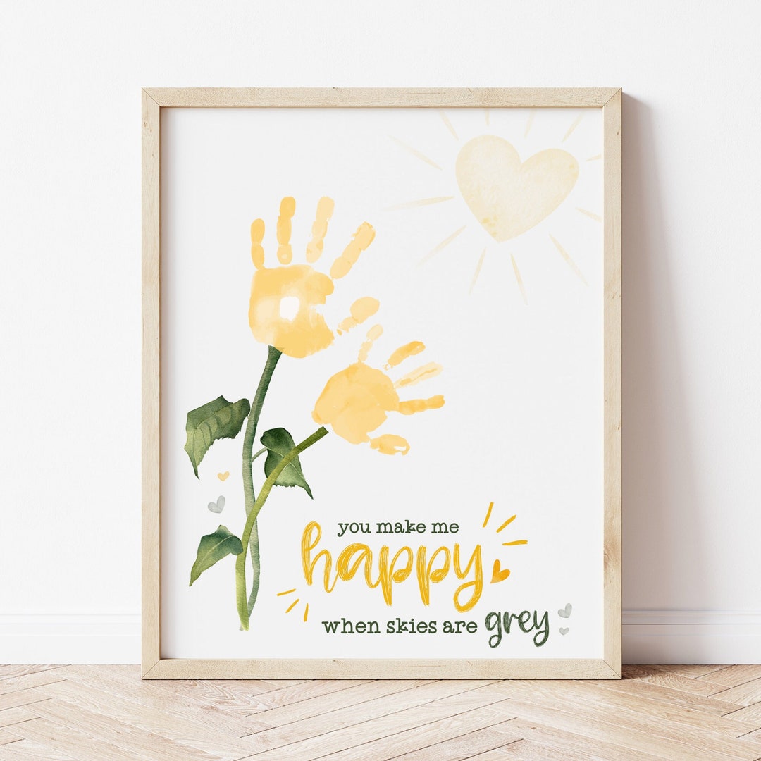 Sunflower Handprint Art, Mothers Day Handprint, Father's Day Handprint ...