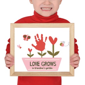 Grandmas Garden Handprint Art, Valentine's Day Handprint Art, Mothers ...
