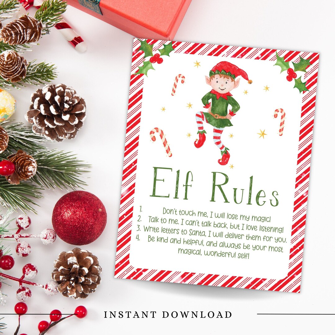 Christmas Elf Rules, Elf Arrival Letter, Kids Christmas Fun, Instant ...