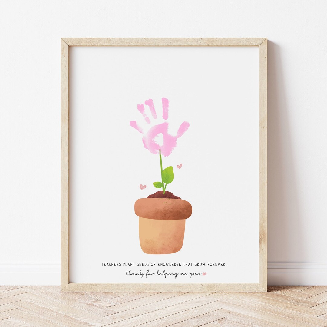 Teacher Appreciation Flower Handprint Art, Gift for Preschool Daycare ...