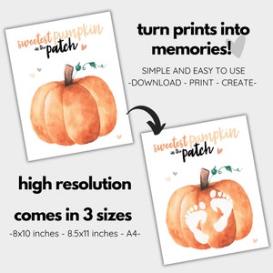 Fall Handprint Art, Footprint Art, Pumpkin Craft for Babies Toddlers ...