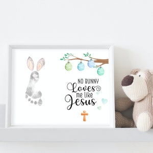 Religious Easter Footprint Art, Bunny Footprint, Easter Handprint Craft ...