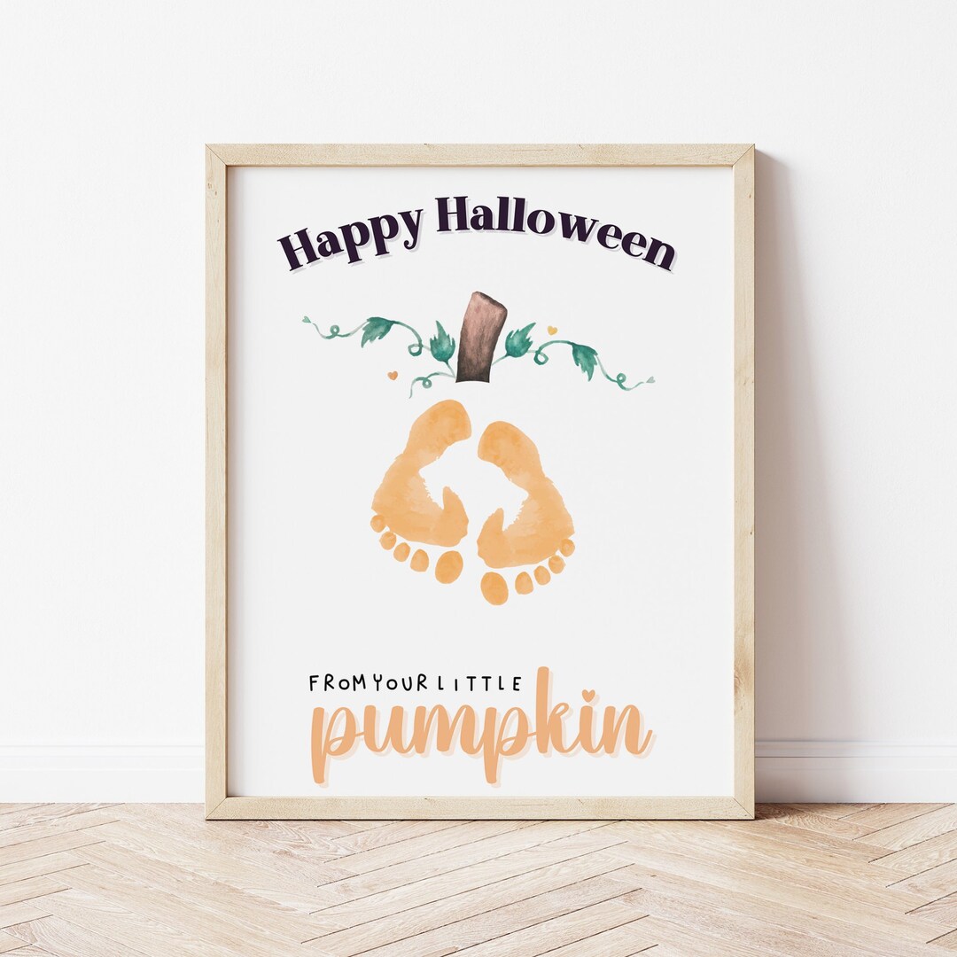 Little Pumpkin Handprint Craft, Halloween Handprint, Fall Handprint ...